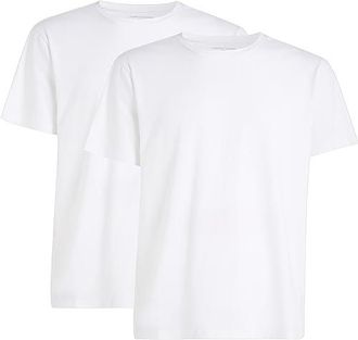 Tommy Hilfiger Homme Lot de 2 T-Shirts Col Ras-du-Cou, Blanc (White/White), XXL