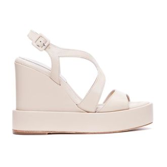 Paloma Barcel&oacute; Beige Keilabsatz Sandalen mit Schnalle - - Shoes - Damen - Beige - 38 EU