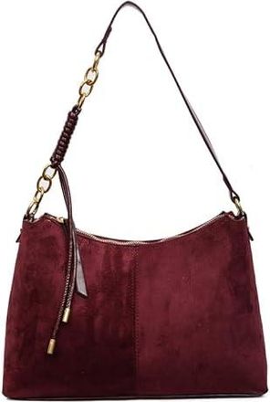 Generic Kexpery Sac &agrave; Main &agrave; &Eacute;paule en Faux Suede pour Femmes Sac Fourre-Tout avec Bandouli&egrave;re R&eacute;glable pour Voyage Shopping Automne