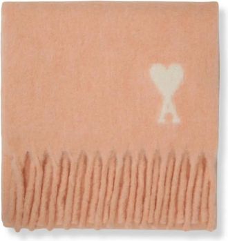 Ami Tücher & Schals - Fringed Alpaca-Blend Scarf - Gr. unisize - in Rosa - für Damen