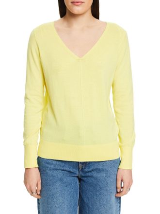 Esprit Damen 994ee1i304 Pullover, 770/Pastel Yellow, Large