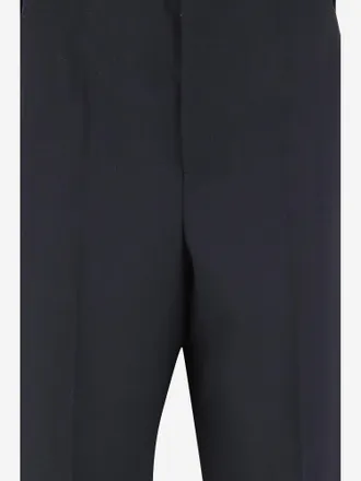Saint Laurent Mens Wool Pants Dark Navy Trousers