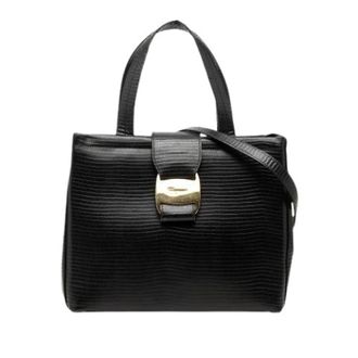 Ferragamo Sac &agrave; main en cuir gaufr&eacute; Pre-owned - Femme - Pre-owned - Noir - Taille: ONE Size
