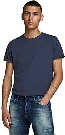Jack & Jones Jjeorganic Basic Tee Ss O-neck Noos Homme JJEORGANIC T-shirt basique à col rond Noos, Bleu Marine - Détails : Slim, XS