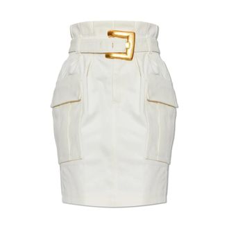 Balmain Cargo Rock mit G&uuml;rtel - - Skirts - Damen - Wei&szlig; - 2XS