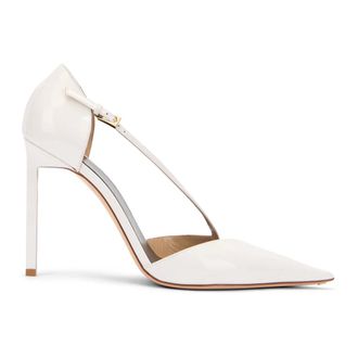 Tom Ford Femme, Chaussures, Blanc, Taille: 38 1/2 EU Escarpin Asym&eacute;trique en Cuir Verni