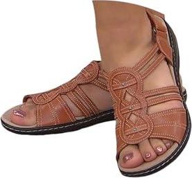 Generic Sandales larges pour femme, sandales et claquettes compens&eacute;es, chaussures d&eacute;t&eacute; &agrave; enfiler avec accents m&eacute;talliques, confortables et habill&eacute;es pour la m