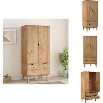 vidaXL Garde-robe otta 76,5x53x172 cm Bois massif de pin - Armoire - Meuble De Rangement - Placard - Dressing - Bois Massif