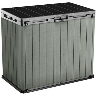 Dmora Gartenschrank Napanee, Gartenm&ouml;bel, Mehrzweck-Gartenschrank, Container f&uuml;r Balkon oder Garage, 140x80 h120 cm, Gr&uuml;n - Dmora