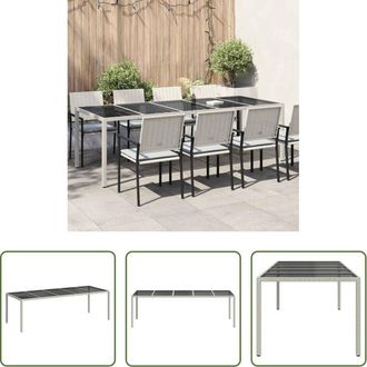 vidaXL Terrassentisch - Gartentisch Wei&szlig; 250x100x75 cm Poly Rattan und Hartglas