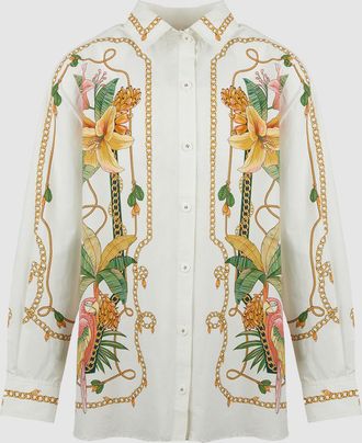 Farm Rio Chemise Tropical Royalty Off-White