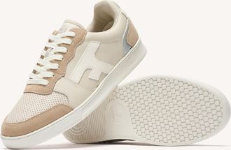 Faguo Baskets cr&egrave;me et argent&eacute;e cuir - HAZEL