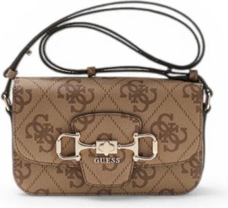 Guess Femme, Sacs, Brun, Taille: ONE Size Janie Logo Sac Bandouli&egrave;re Convertible &agrave; Rabat