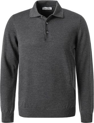 Gran Sasso Herren Pullover grau Schurwolle unifarben