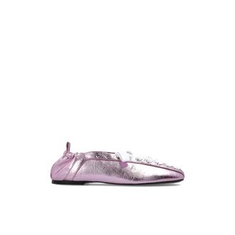 Ganni Ballerinas aus Leder - - Shoes - Damen - Rosa - 38 EU