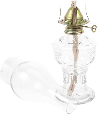 Cabilock Vintage Petroleumlampe aus Glas 150-250 ml Transparente &Ouml;llampe f&uuml;r Wohnzimmer und Notbeleuchtung Klassische Retro &Ouml;llaterne f&uuml;r Dekorative Raumatmosp