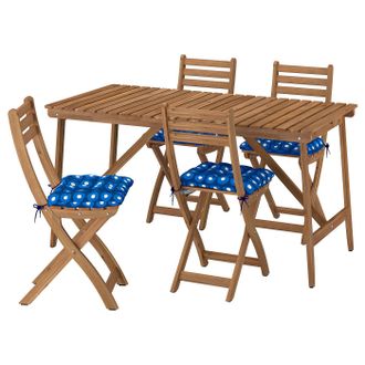 IKEA ASKHOLMEN Tisch+4 Klappst&uuml;hle/au&szlig;en