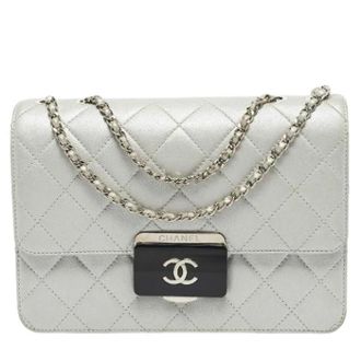 Chanel Pre-owned Vintage Leder Schultertasche - - Pre-owned - Damen - Grau - ONE SIZE