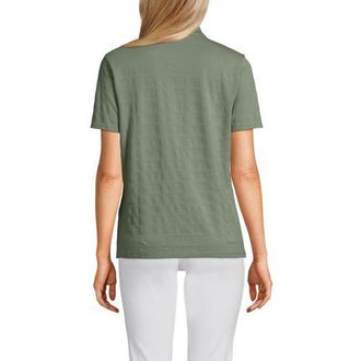 Lands End Piqu&eacute;-Poloshirt, Damen, Gr&ouml;&szlig;e:32-34 regular, Gr&uuml;n, Baumwolle, by Lands End
