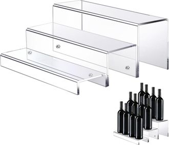 Generic Lik&ouml;rflaschendisplay - Acrylgrill mit 3 Ebenen, 3 Ebenen, Bar, Thekenst&auml;nder f&uuml;r Weinflaschen, eleganter Organizer f&uuml;r Hausbar, K&uuml;che