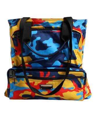 Dolce & Gabbana Womens Camouflage-Print Nylon Tote Multicolor