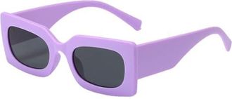 Generic Lunettes de soleil à monture épaisse pour hommes mode luxe grande monture verte rectangulaire lunettes de soleil masculines épaisses UV400, gris viole