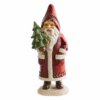 Loberon Loberon Deko-Weihnachtsmann Molie, handbemalt, klassischer Charakter, Weihnachtsfiguren, Weihnachtsdekoration, Weihnachten, Polyresin, rot