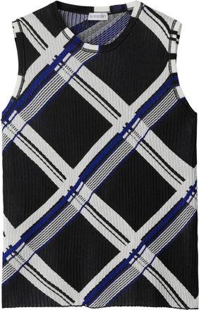 Burberry Femme, Tops, Multicolore, Taille: 40 FR Plaid Knit Sleeveless Top