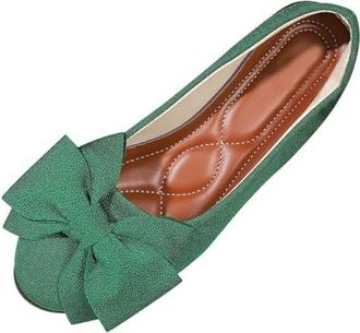 Generic Chaussures à enfiler décontractées avec noeud pour femme - Élégantes - Bout rond - Couleur unie - Talon bas - Respirantes - Légères et confortables - 