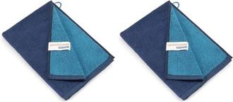 Bassetti New Shades G&auml;ste-Handtuch aus 100% Baumwolle in der Farbe Blau B1, Ma&szlig;e: 40x60 cm - 9328121 (Packung mit 2)