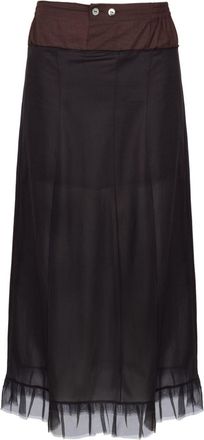 Maison Margiela jupe en tulle &agrave; coupe mi-longue - Noir