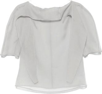 Amomento blouse &agrave; col nou&eacute; - Gris