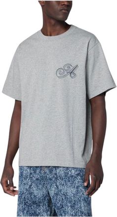 Awake NY Homme, Tops, Gris, Taille: XL T-Shirt Girocollo Manica Corta