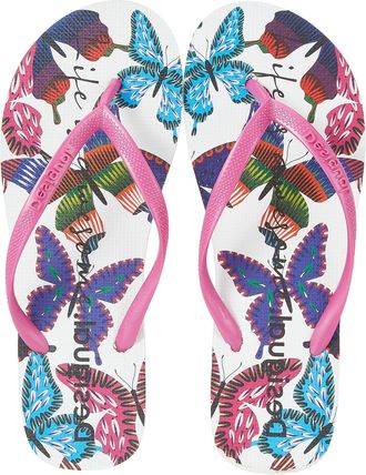 Desigual Damen Shoes_FLIP Flop_BUTTERF Flache Sandale, White, 41 EU
