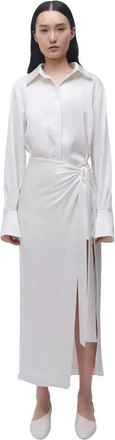 SIMKHAI Femme, Robes, Blanc, Taille: 42 FR Samba Draped Dress