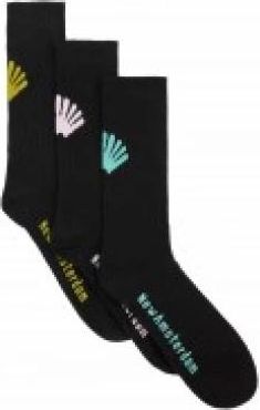 New Amsterdam Surf Association unisex, Sous-v&ecirc;tements, Bleu, Taille: ONE Size Logo Socks 3-Pack