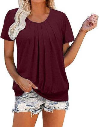 Generic T-shirt d&eacute;t&eacute; &agrave; manches courtes pour femme - T-shirt basique &agrave; manches courtes - T-shirt de sport - T-shirt de sport - T-shirt basique d&eacute;contract&eacute; - Tu