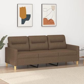 vidaXL Vidaxl - Canap&eacute; &agrave; 3 places Marron 180 cm Tissu