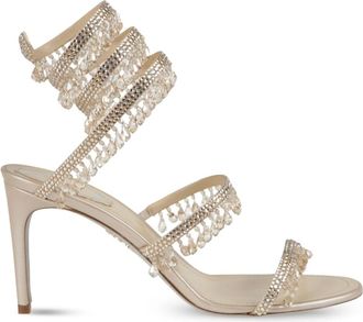 Rene Caovilla Femme, Chaussures, Beige, Taille: 37 EU Chandelier Sandal