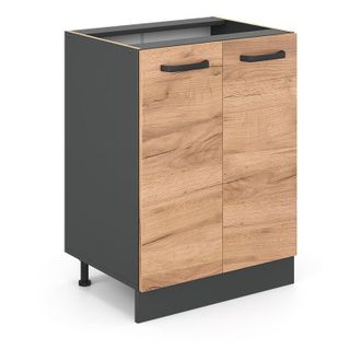 Vicco Küchenunterschrank R-Line, Goldkraft Eiche, 60 cm ohne Arbeitsplatte