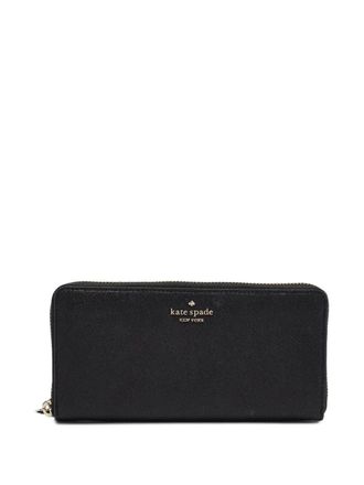 Kate Spade New York portefeuille en cuir à fermeture zippée pre-owned - Gris