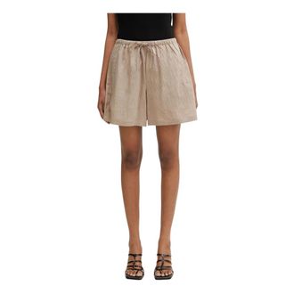 Maison Kitsun&eacute; Gestreifte Shorts mit Gummizug - - Shorts - Damen - Braun - L