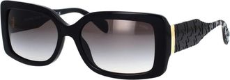 Michael Kors Rechteckige Sonnenbrille mit dunkelgrauen Verlaufsgl&auml;sern - - Accessories - unisex - Schwarzk - 56 MM