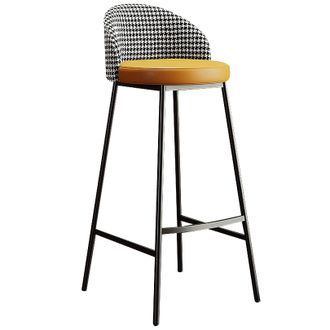 Generic Barhocker, Barhocker in Tresenh&ouml;he aus Kunstleder mit niedriger R&uuml;ckenlehne und Fu&szlig;st&uuml;tze, K&uuml;cheninsel-Barhocker, einfache Montage, 66/76 cm