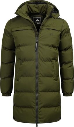 Arctic Seven Herren Winterjacke (S-3XL) - abnehmbare Kapuze, Wasserabweisend, Windabweisend, lange Steppjacke, Warme Jacke M&auml;nner - AS-424 (3XL, DOlive)