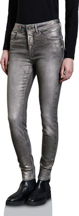 Street One Damen A378541 Beschichtete Jeans, Grey Metallic Coated Wash, 29W / 30L EU