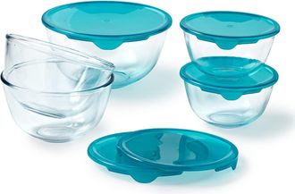 Pyrex Set mit 5 Ruhrsch&uuml;sseln aus borosilikat Glas mit Deckel (2 x 0,5 l + 2 x 1 l + 1 x 2 l) BPA-frei |geeignet f&uuml;r Sp&uuml;lmaschine, Mikrowelle und Backofen