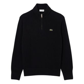 Lacoste Wollpullover mit kurzem Rei&szlig;verschluss am hohen Kragen - - Knitwear - Herren - Schwarzk - XL