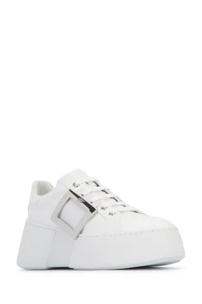 Roger Vivier Womens Viv Skate High Abs Met Sneakers Bianco Calfskin Fgl