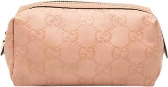 Gucci Pochette en cuir gaufr&eacute; Pre-owned - Femme - Pre-owned - Rose - Taille: ONE Size